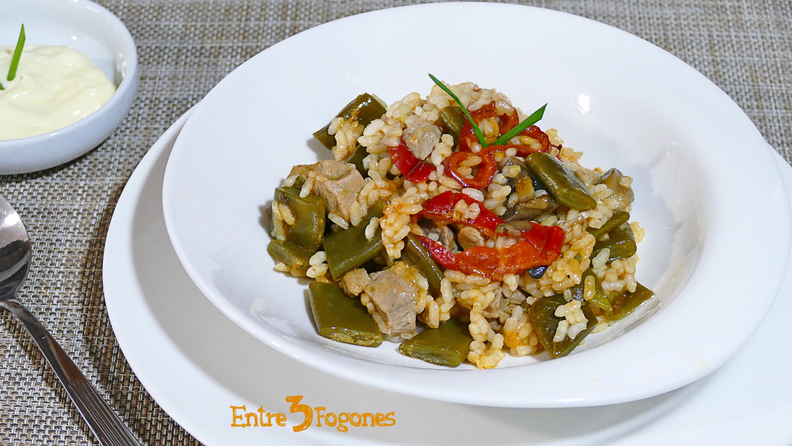 Arroz con Magro de Cerdo y Judías Verdes