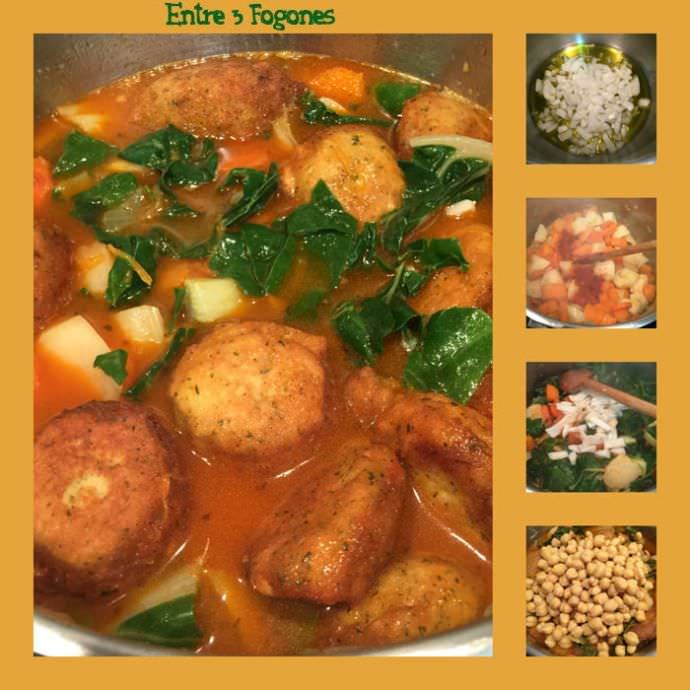 Potaje Manchego de Garbanzos y Bacalao con Acelgas y Rellenos